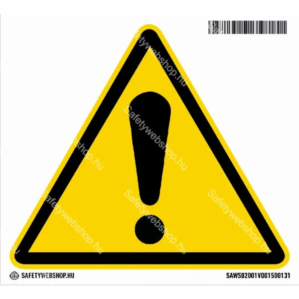 Általános veszély! matrica (ISO 7010-W001 piktogram) - Safetywebshop